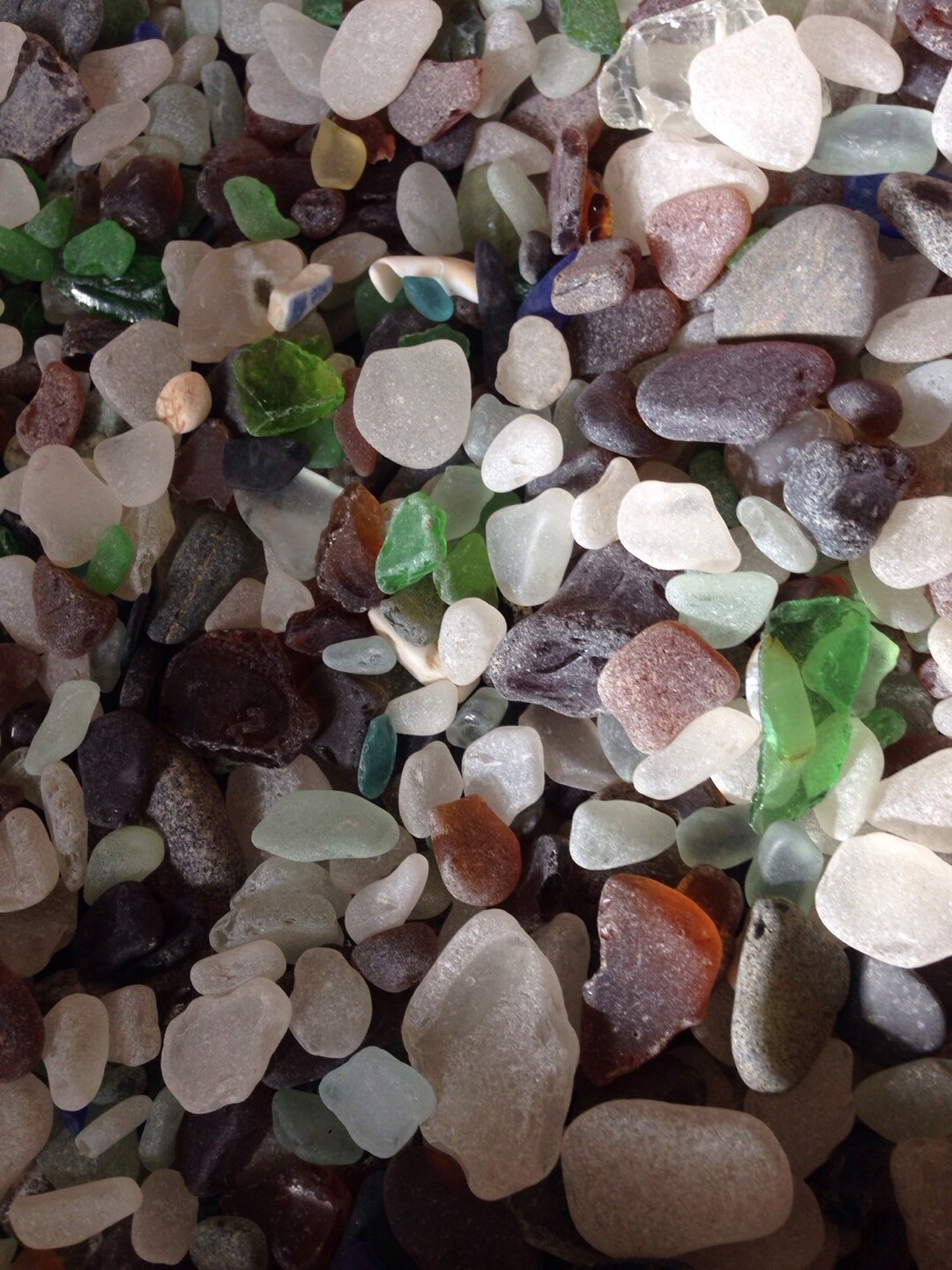 Genuine Surf Tumbled Sea Glass Mix Colors Turquoise, White, Seafoam ...