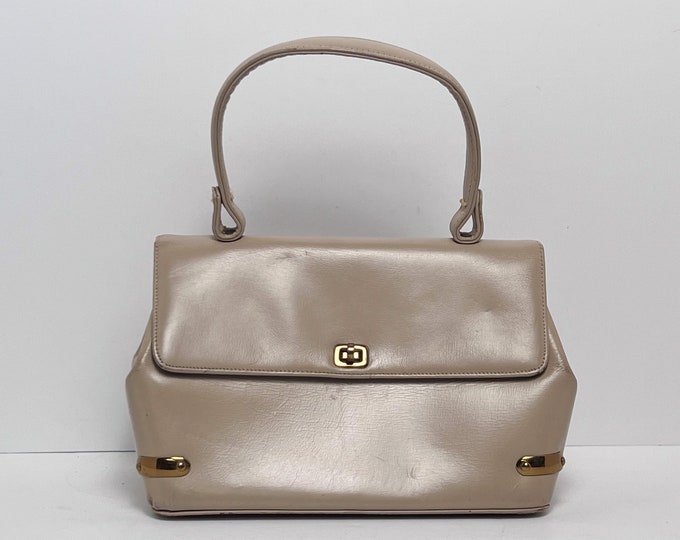 Vintage 1950s Ronay Beige Leather Top Handle Leather Handbag - Etsy
