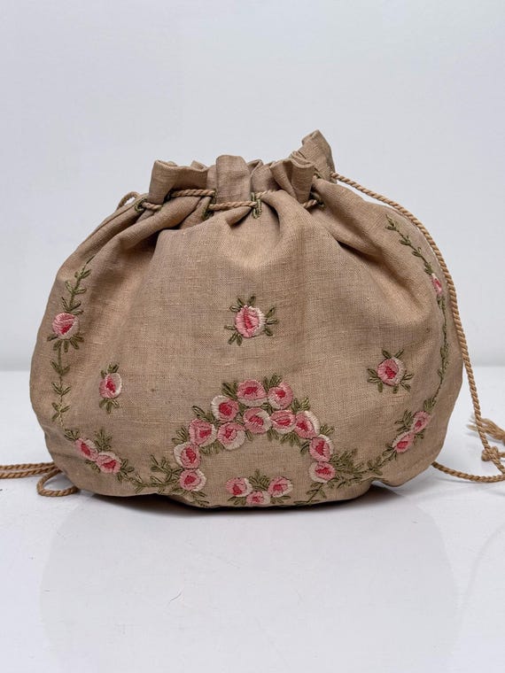 Antique Drawstring Reticule Regency Style Handbag in … - Gem