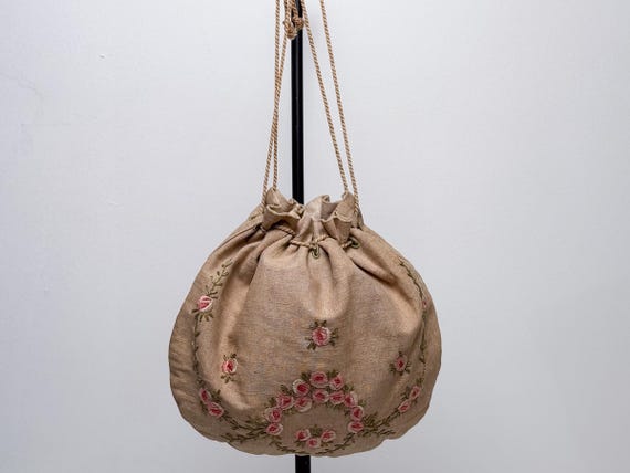 Antique Drawstring Reticule Regency Style Handbag in … - Gem
