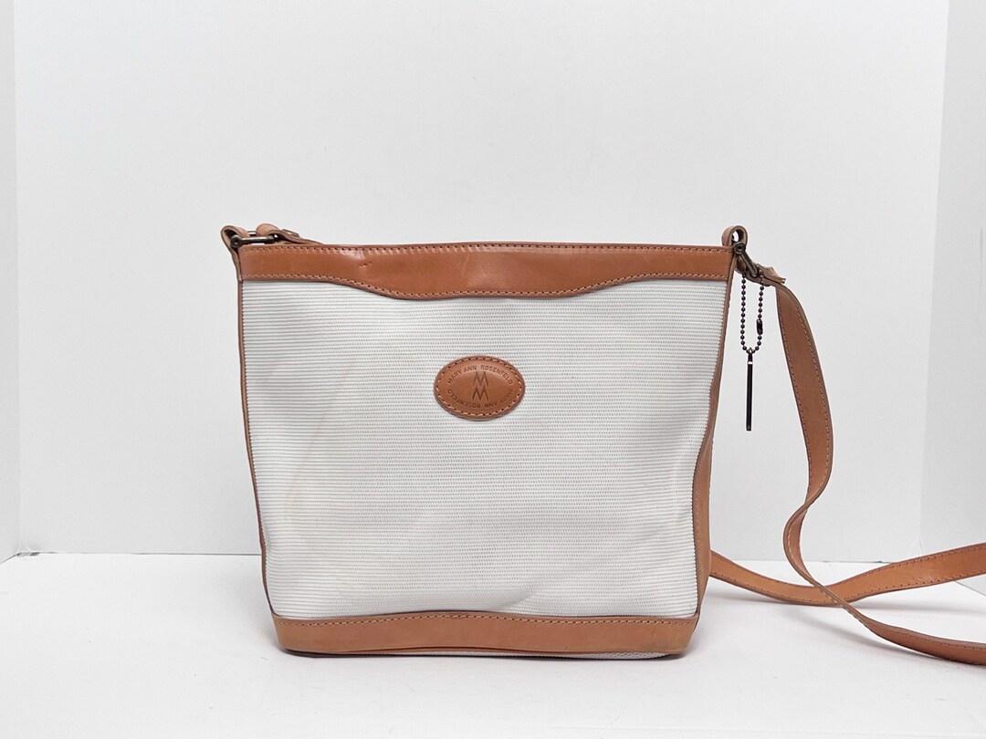 Vintage 1980s Mary Ann Rosenfeld White Vinyl Bucket Bag With Light ...