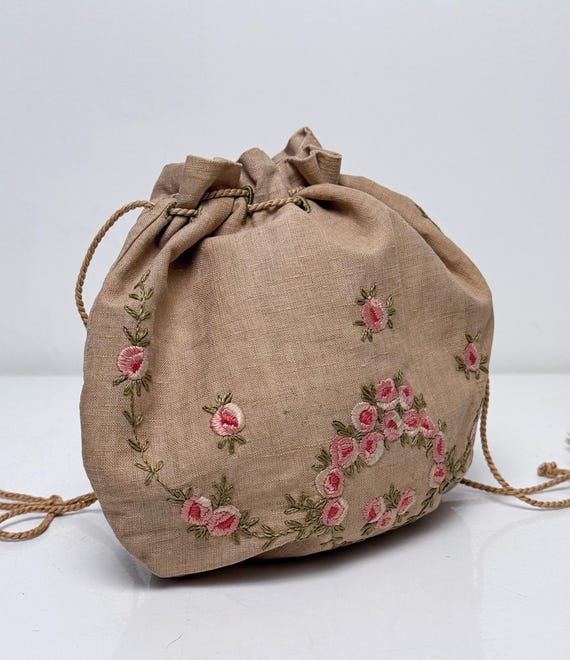 Antique Drawstring Reticule Regency Style Handbag in … - Gem