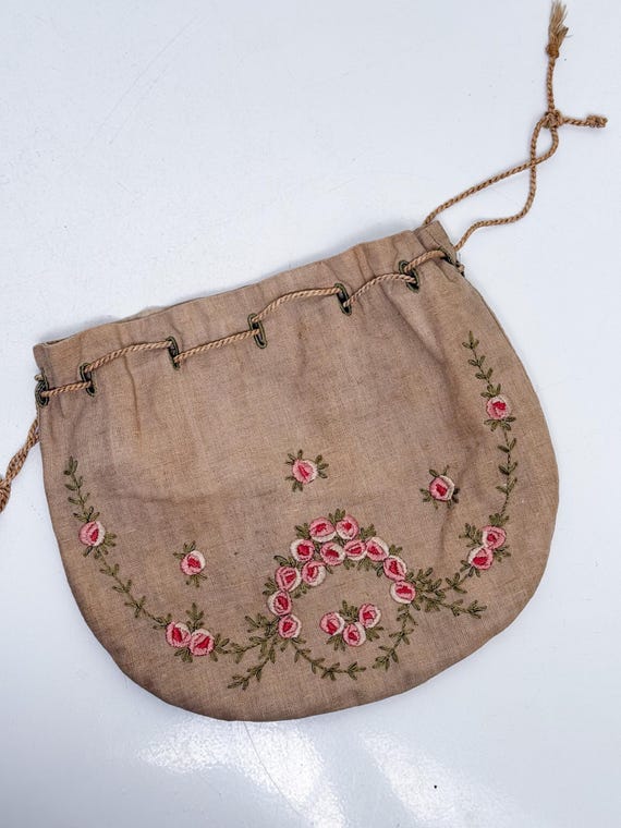 Antique Drawstring Reticule Regency Style Handbag in … - Gem