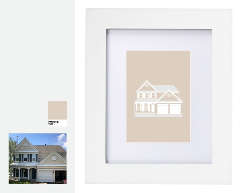 Custom House Portrait Wood Frame - Etsy