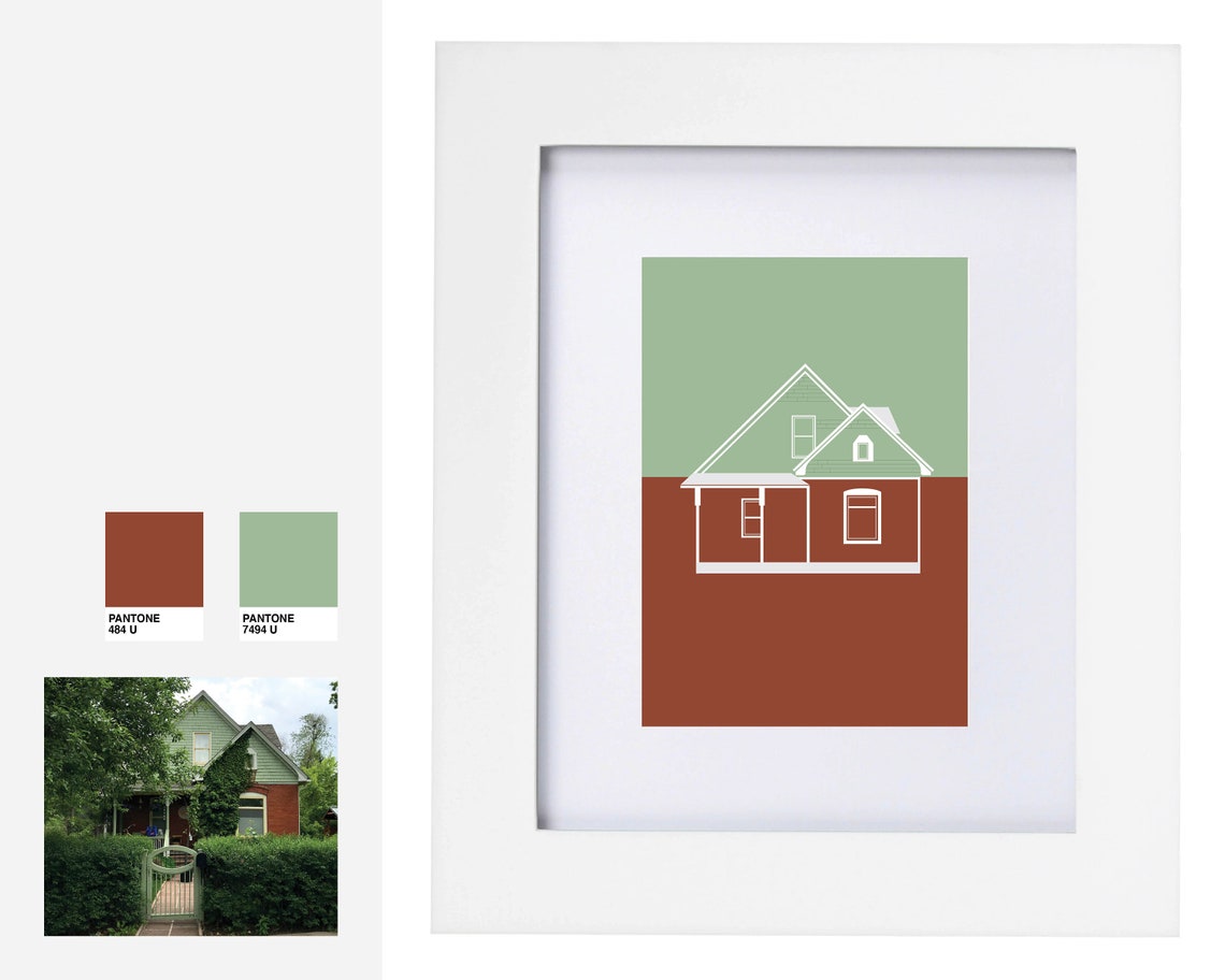 Custom House Portrait Wood Frame - Etsy