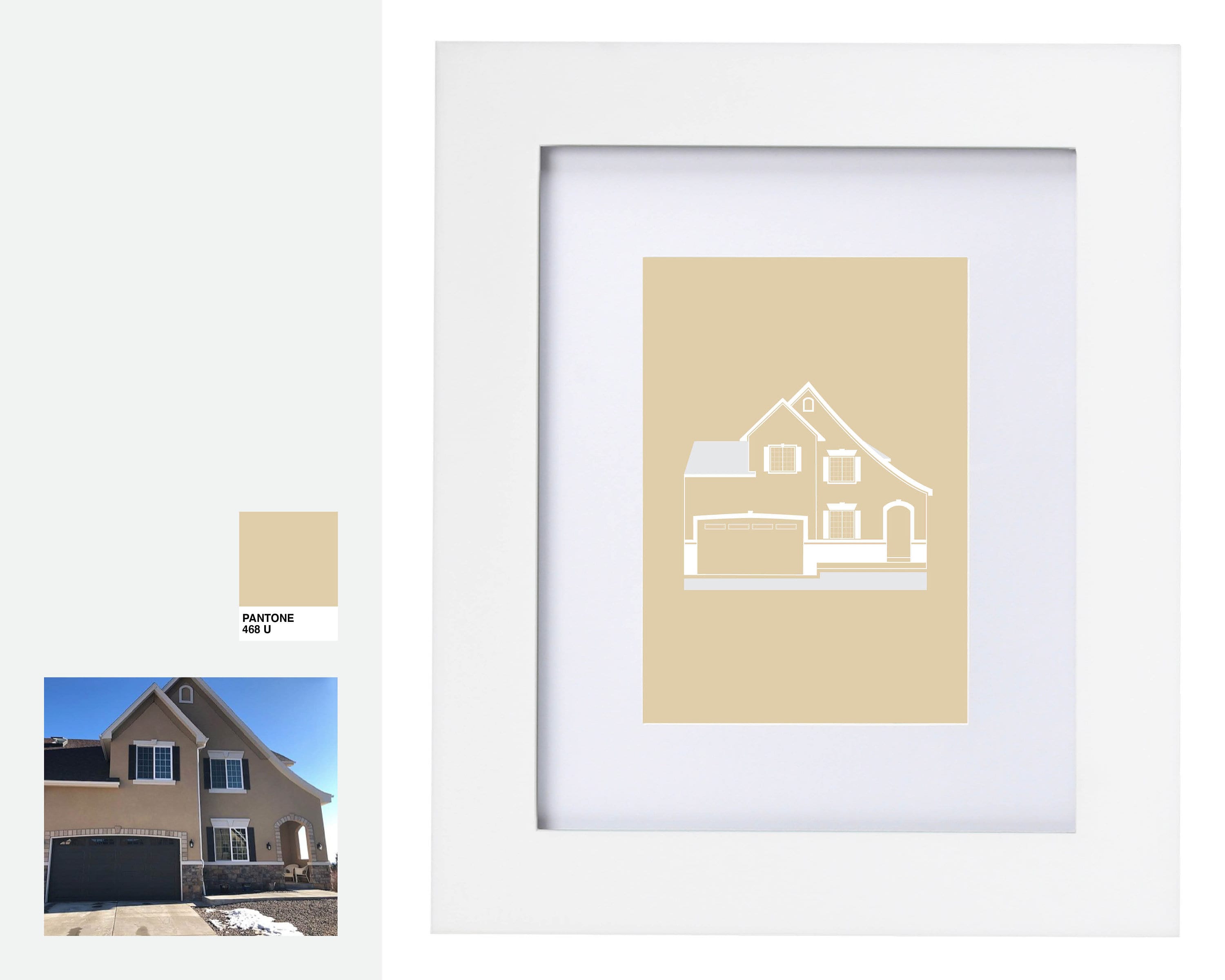 Custom House Portrait Wood Frame - Etsy