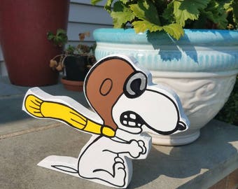 Snoopy Flying Ace Mailbox Fence Line Topper Woodstock Red Baron Top ...