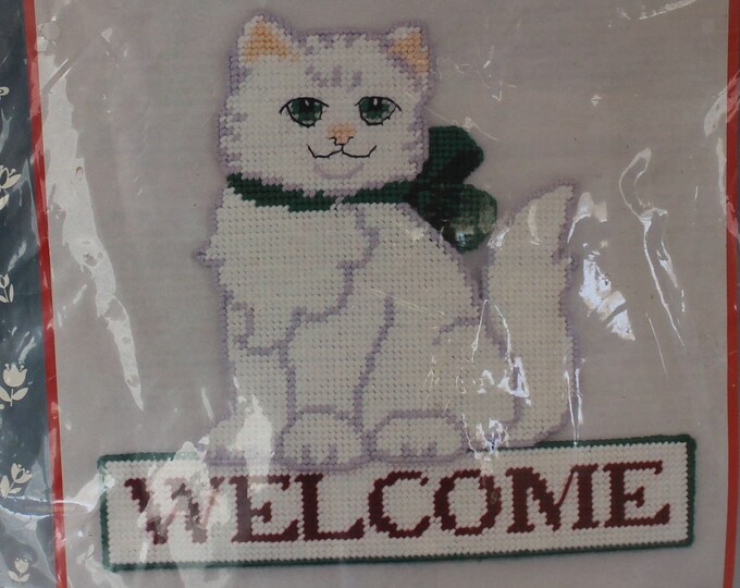 Welcome Cat Plastic Canvas Pattern Kit - Hobbykraft, Inc. - Etsy