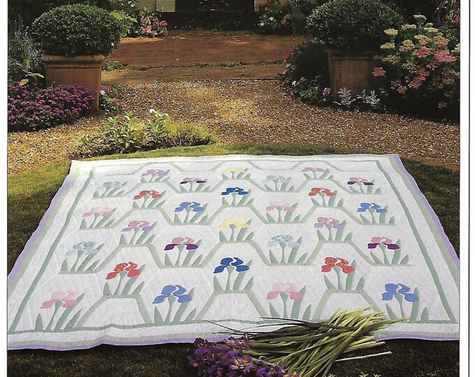Iris Applique Quilt Pattern - Best Loved Quilts - Vintage Quilt Block ...