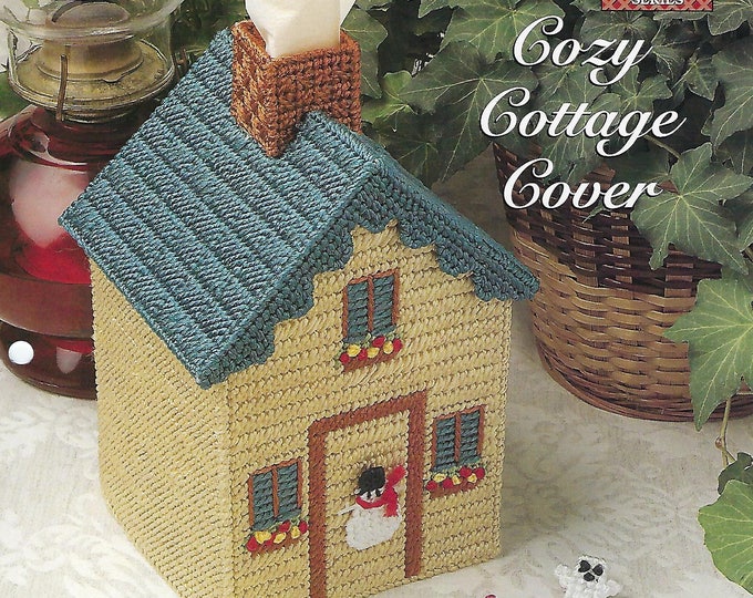 Cozy Cottage Cover Plastic Canvas Pattern, House Tissue Box Cover With ...