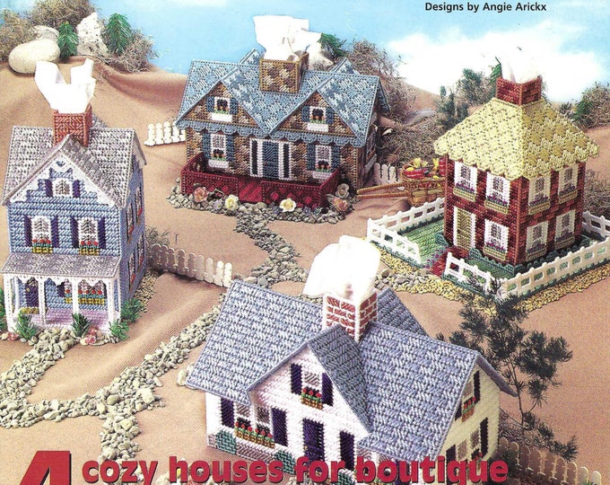 Country Cottage Tissue Covers Plastic Canvas Pattern Book | Etsy