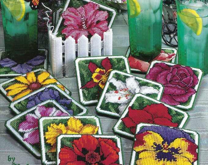 Flower Coasters Plastic Canvas Pattern American School of - Etsy