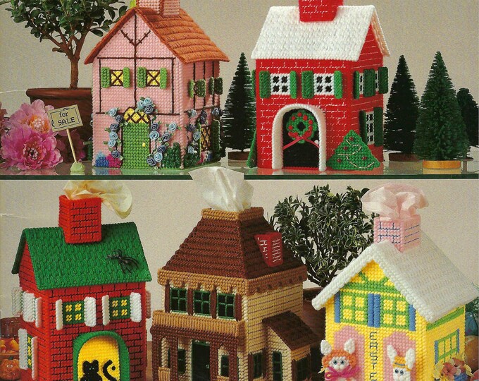 Tissue Box Houses Plastic Canvas Pattern Book/american School - Etsy