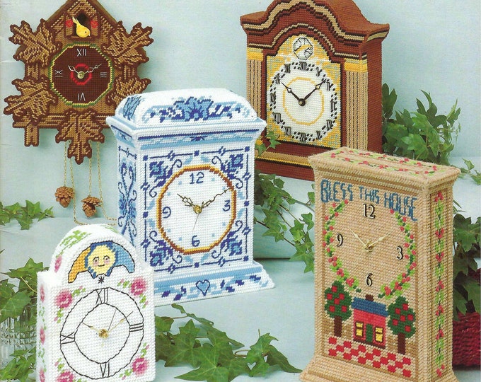 Clocks Plastic Canvas Pattern Book, American School of Needlework #3059 ...