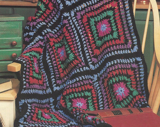 Crochet Afghan Blanket Pattern, Amish Granny, Home Decor, Bedspread ...