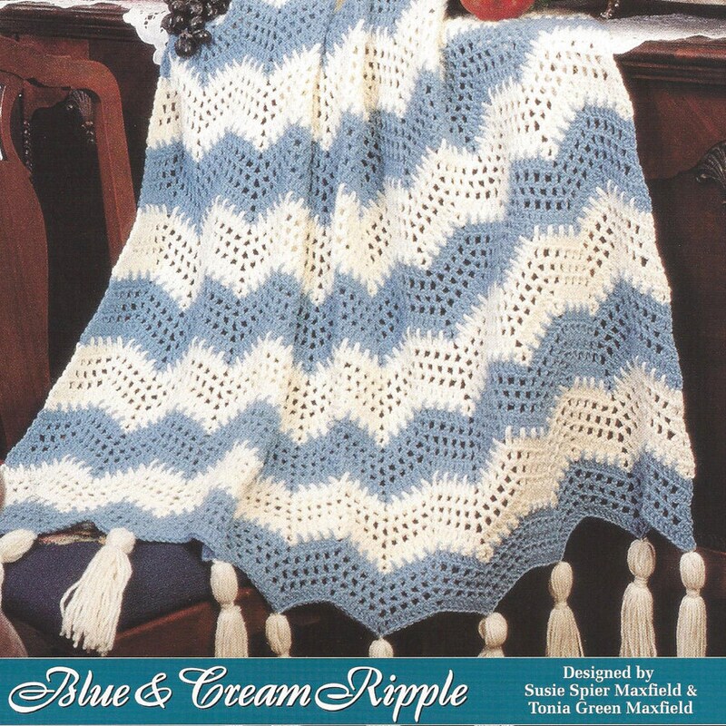 Blue Ripple Afghan - Etsy