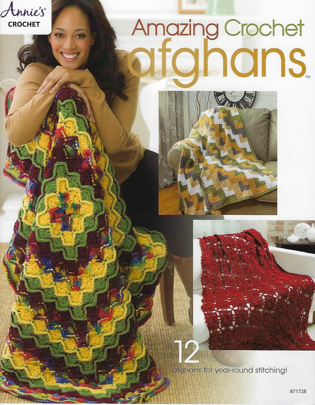 Amazing Crochet Afghans Pattern Book/annie's Crochet 871728 - Etsy