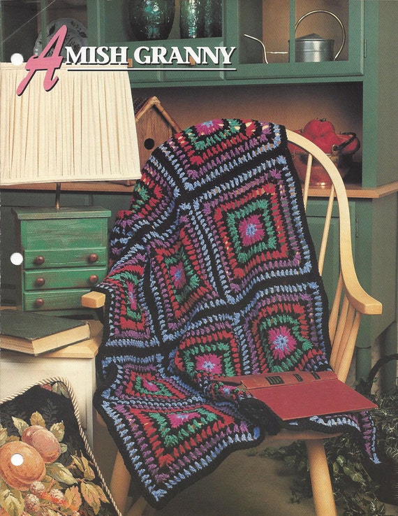 Crochet Afghan Blanket Pattern Amish Granny Home Decor | Etsy