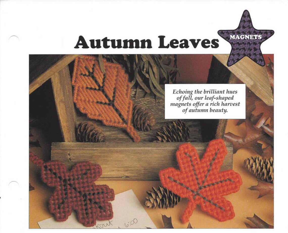 Autumn Leaves & Tulip Time Plastic Canvas Pattern Home Decor | Etsy