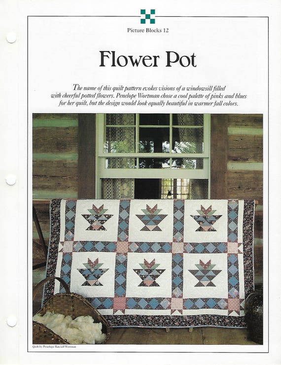 Flower Pot Quilt Pattern Best Loved Quilts Vintage Quilt | Etsy