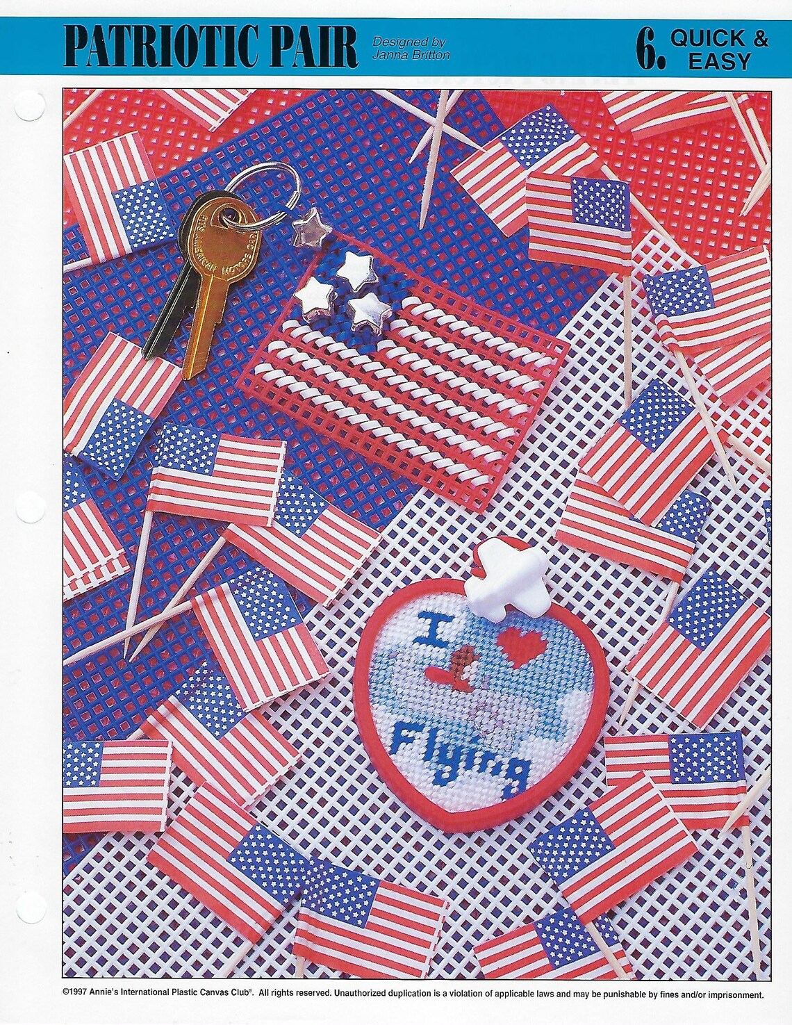 Patriotic Pair Plastic Canvas Pattern/annie's International Plastic ...