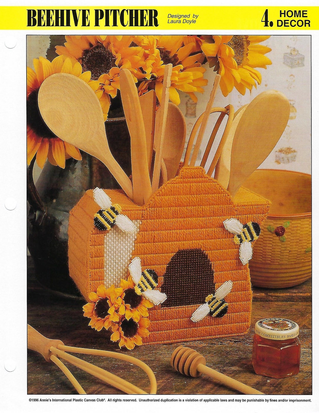 Beehive Pitcher Plastic Canvas Pattern/annie's International Pattern ...