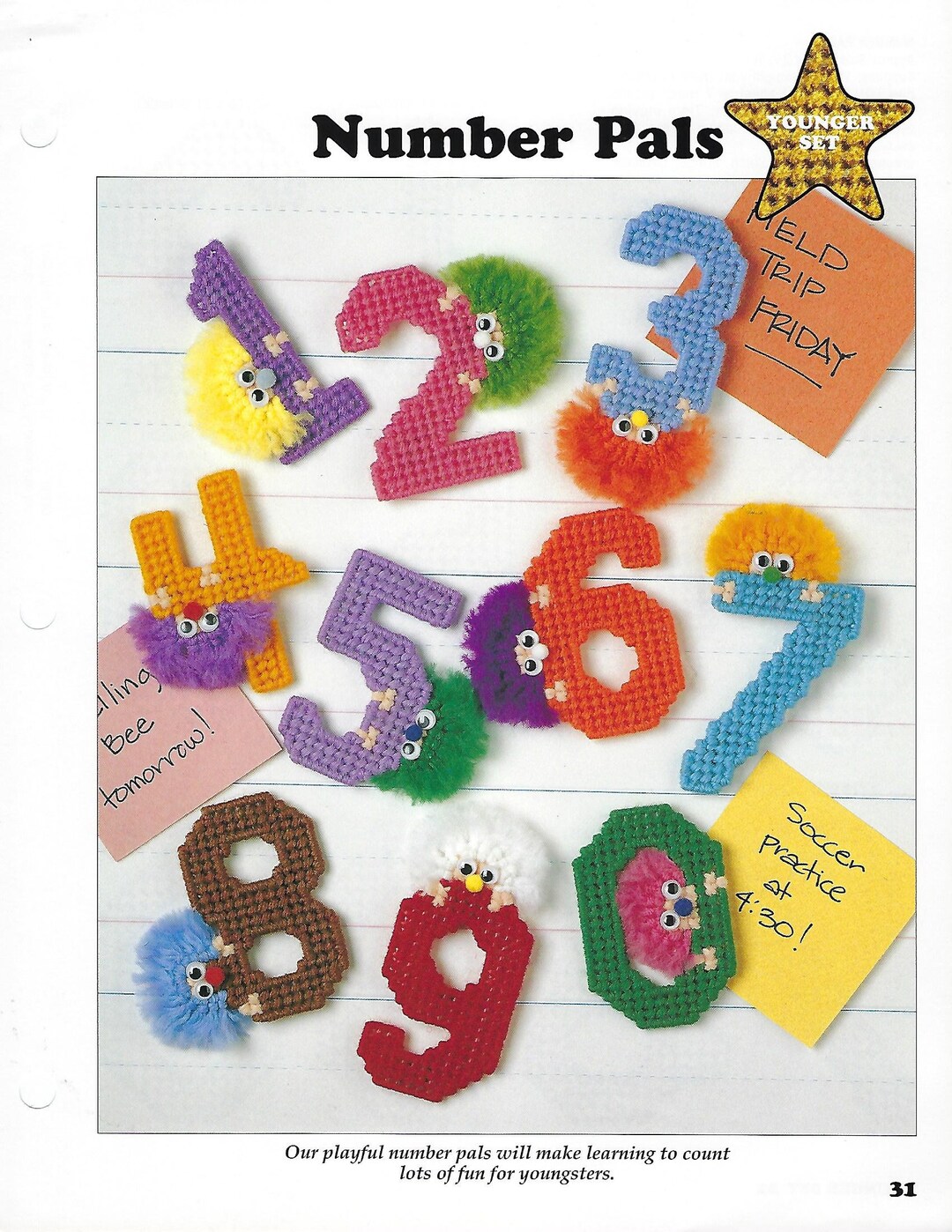 Number Pals Plastic Canvas Pattern Leisure Arts All Stars - Etsy
