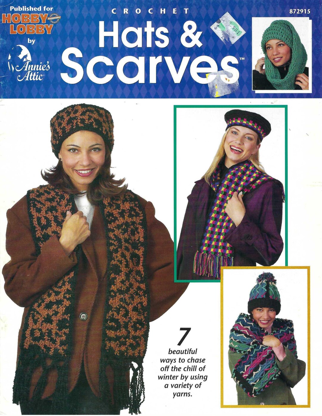 Hats & Scarves Crochet Pattern Book/annie's Attic #872915 - Etsy
