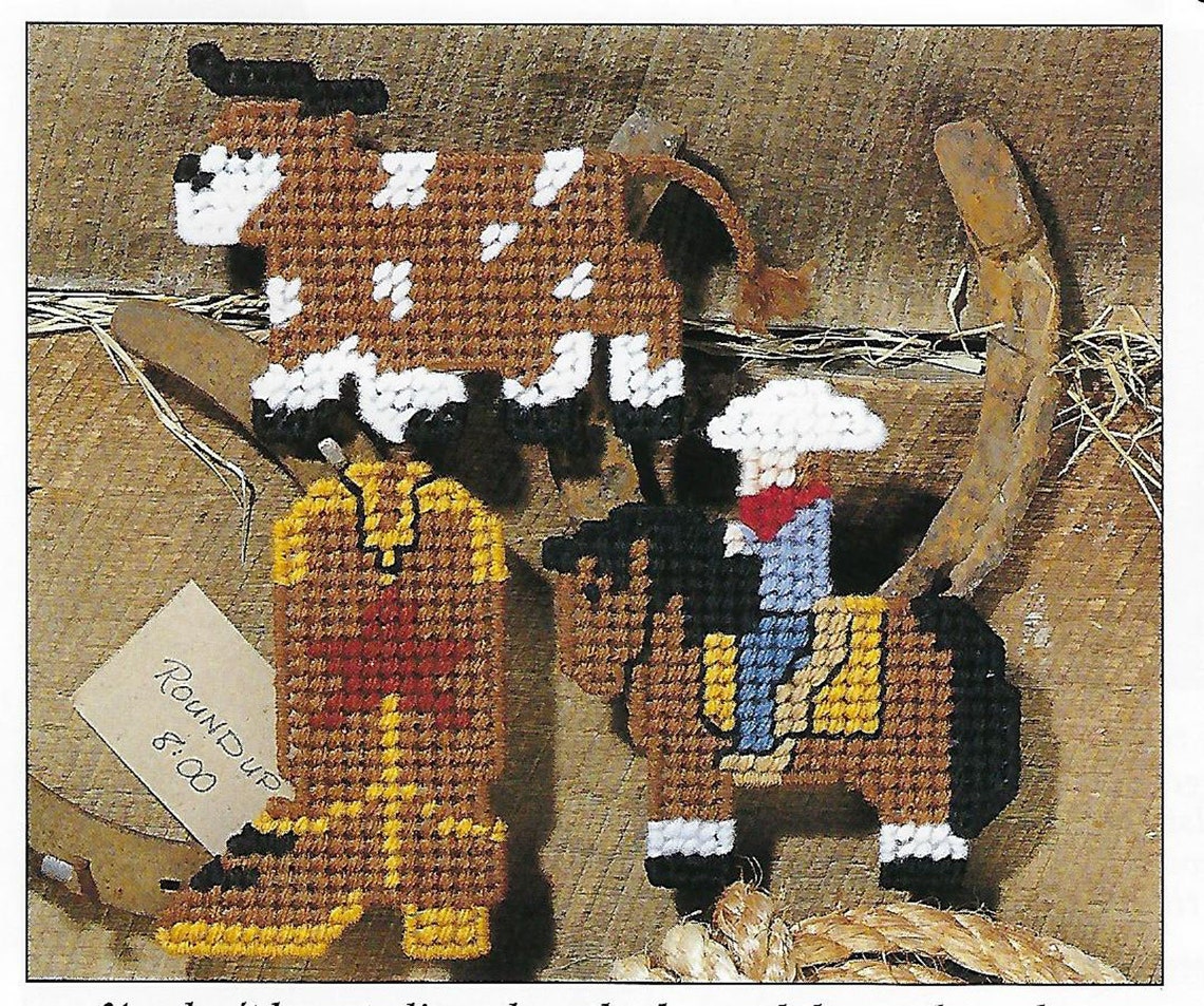 Dandy Dinosaurs & Home on the Range Plastic Canvas Pattern - Etsy