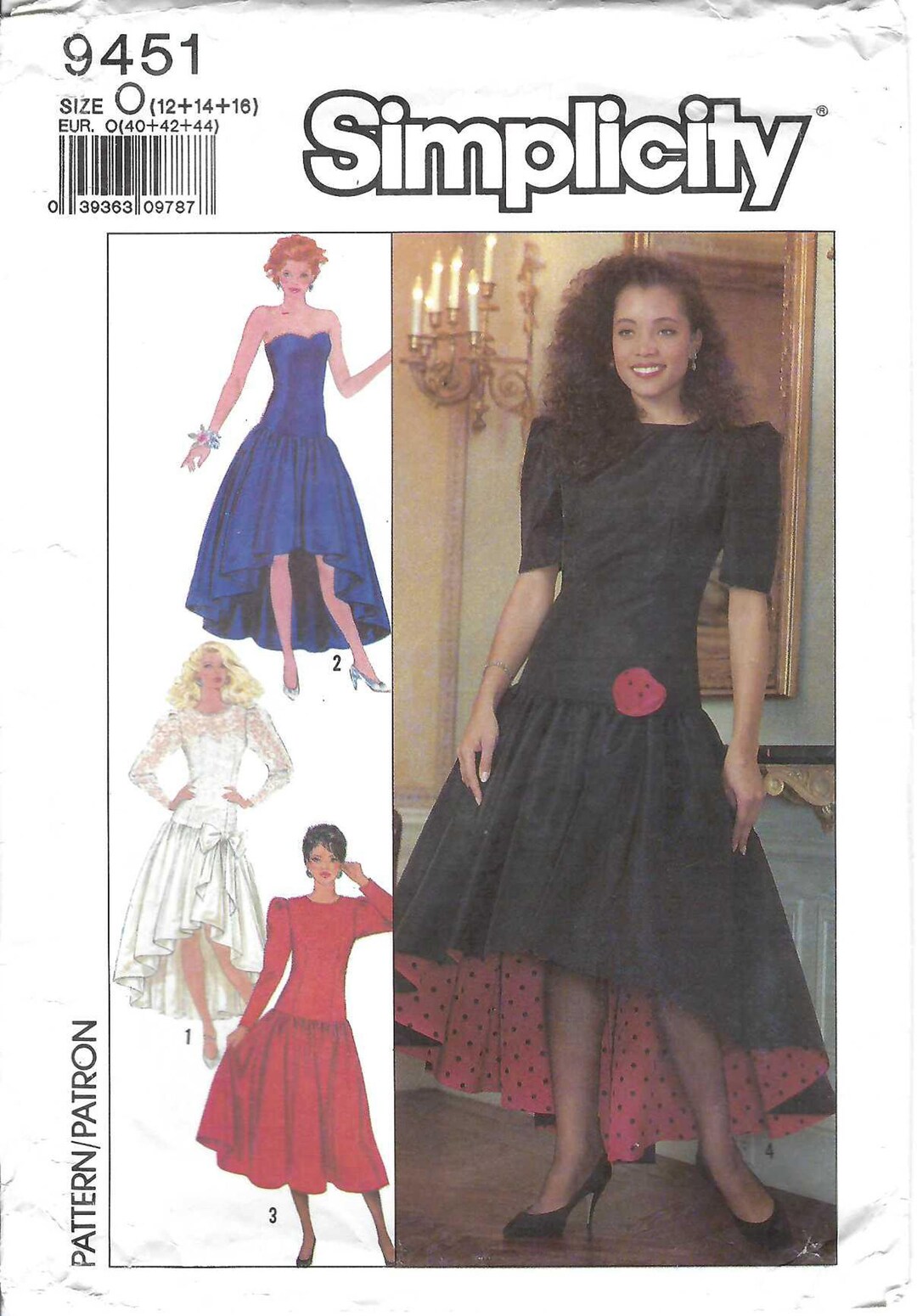 Simplicity 9451 Sewing Pattern/misses Evening Prom Dress Size 12-14-16 ...