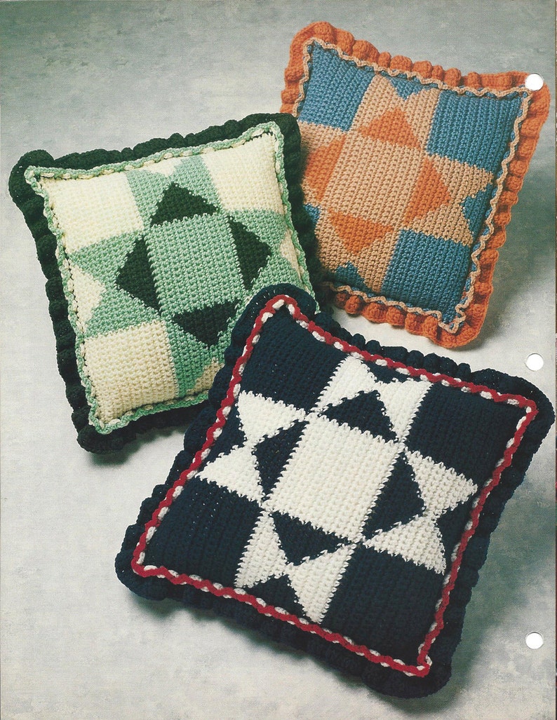 Ohio Star Afghan and Pillow Crochet Pattern Annie's | Etsy