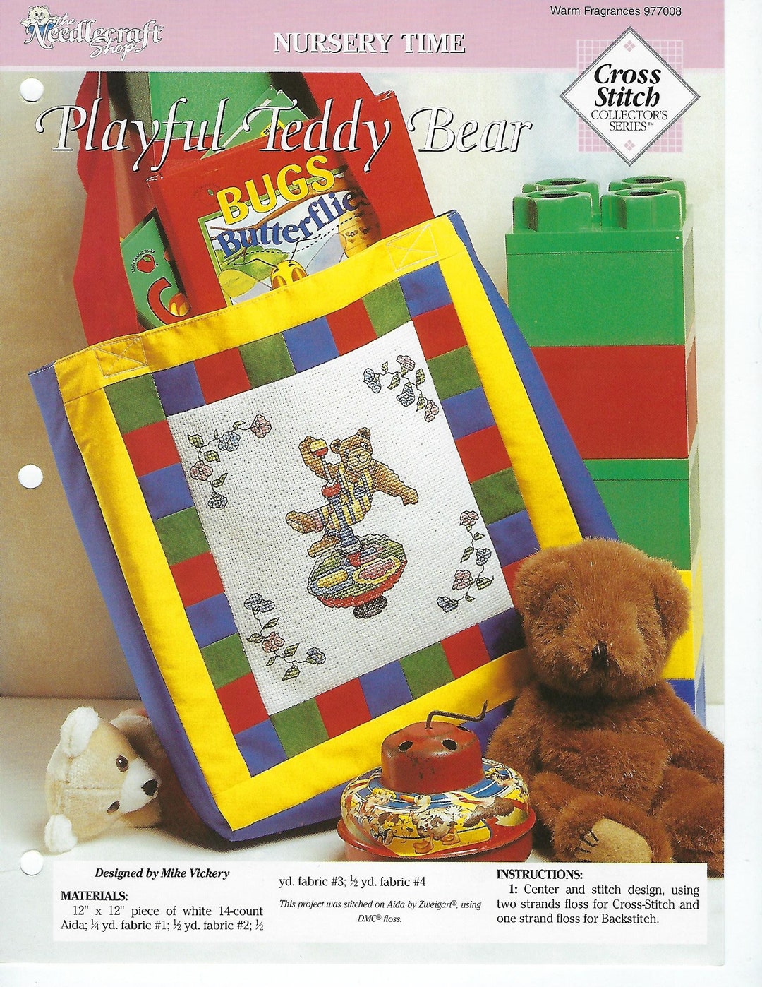 Playful Teddy Bear Cross Stitch Patternthe Needlecraft Shop Etsy