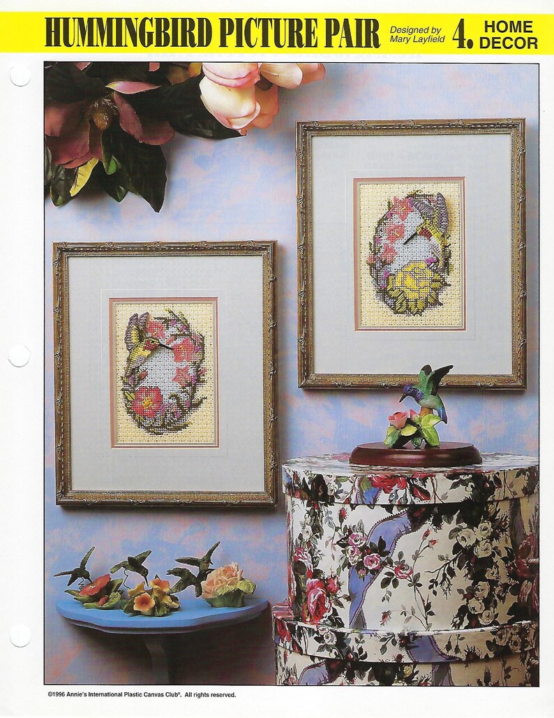 Hummingbird Picture Pair Plastic Canvas Pattern/annie's International ...
