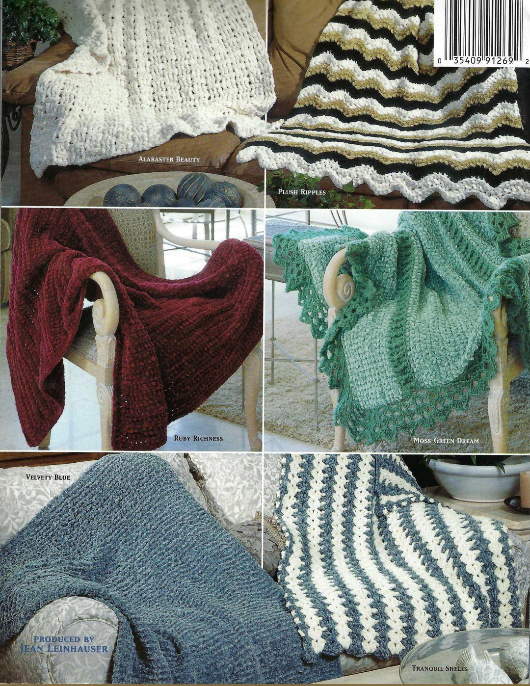 Chenille Throws Crochet & Knit Pattern Book/american School of ...