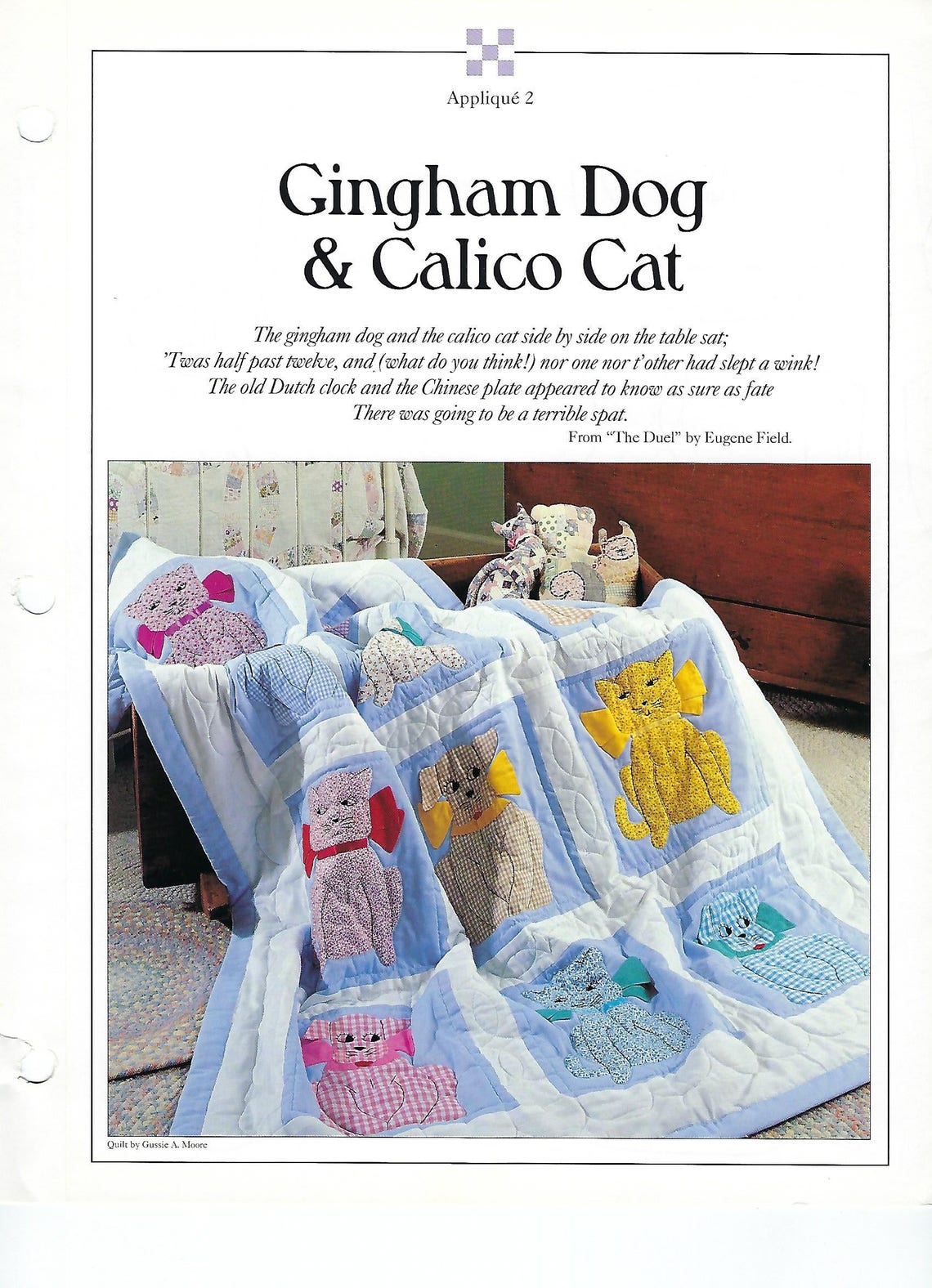 Gingham Dog & Calico Cat Quilt Pattern Best Loved Quilts | Etsy