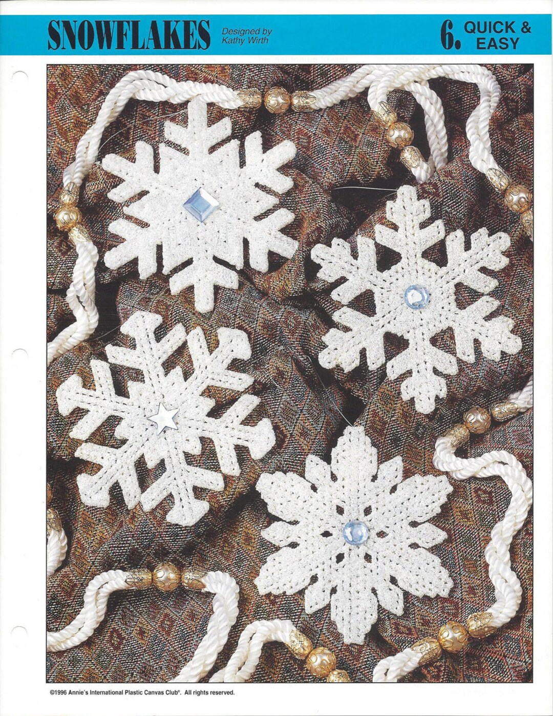 Snowflakes Plastic Canvas Pattern/annie's International Pattern Club - Etsy