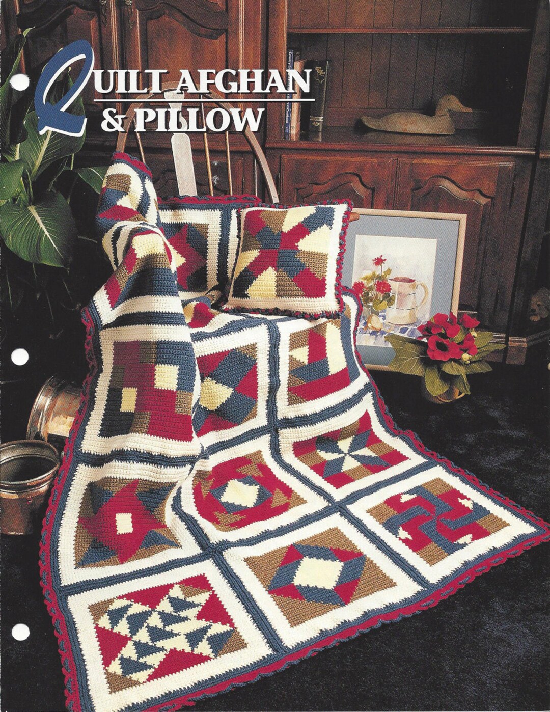 Quilt Afghan and Pillow Crochet Pattern/annie's Crochet Quilt & Afghan ...