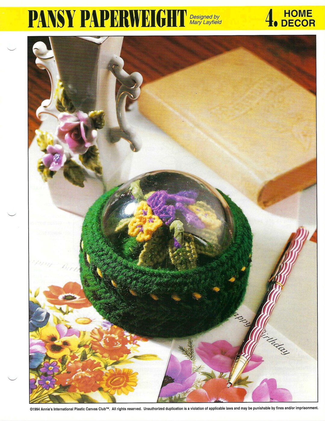 Pansy Paperweight Plastic Canvas Pattern Annie's - Etsy