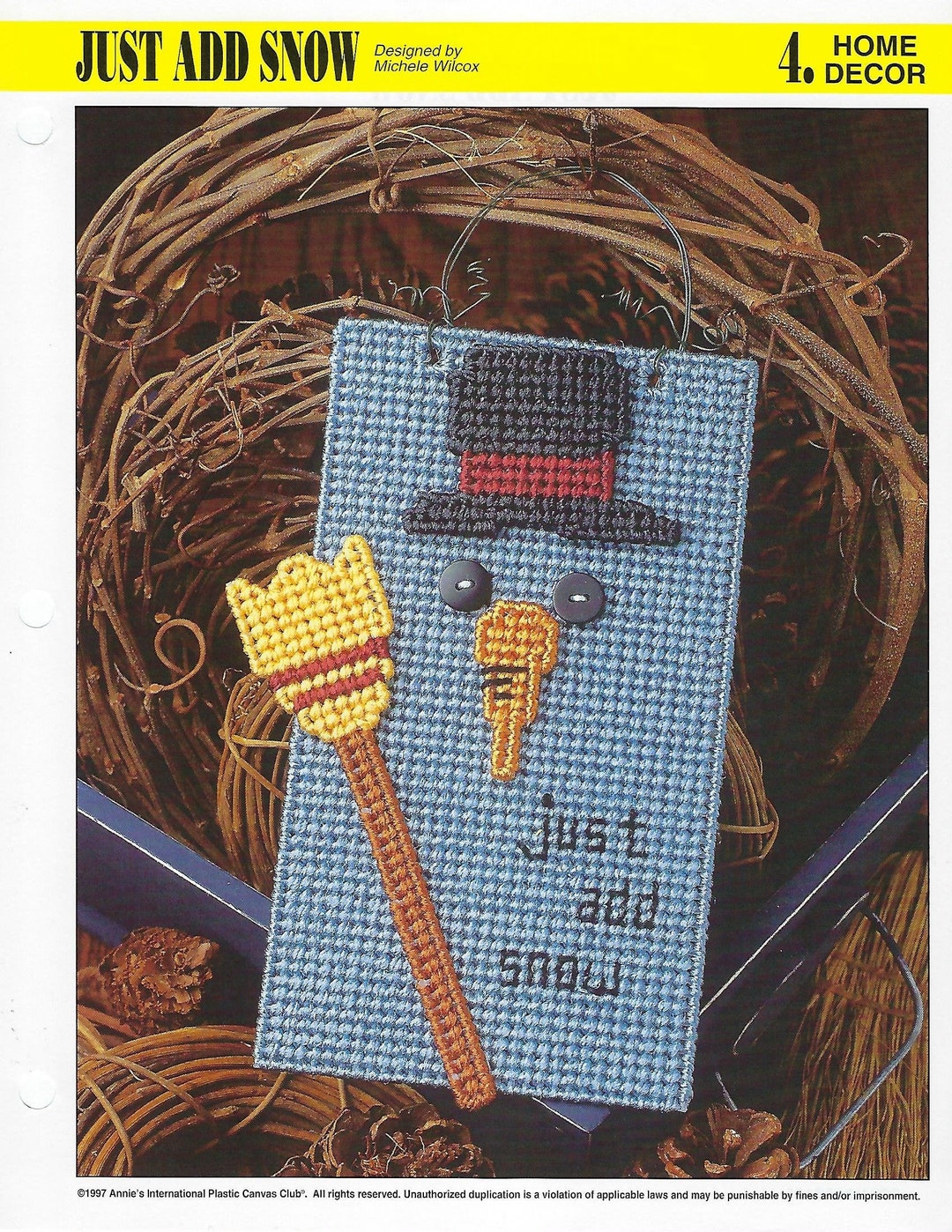 Just Add Snow Plastic Canvas Pattern/annie's International Pattern Club ...