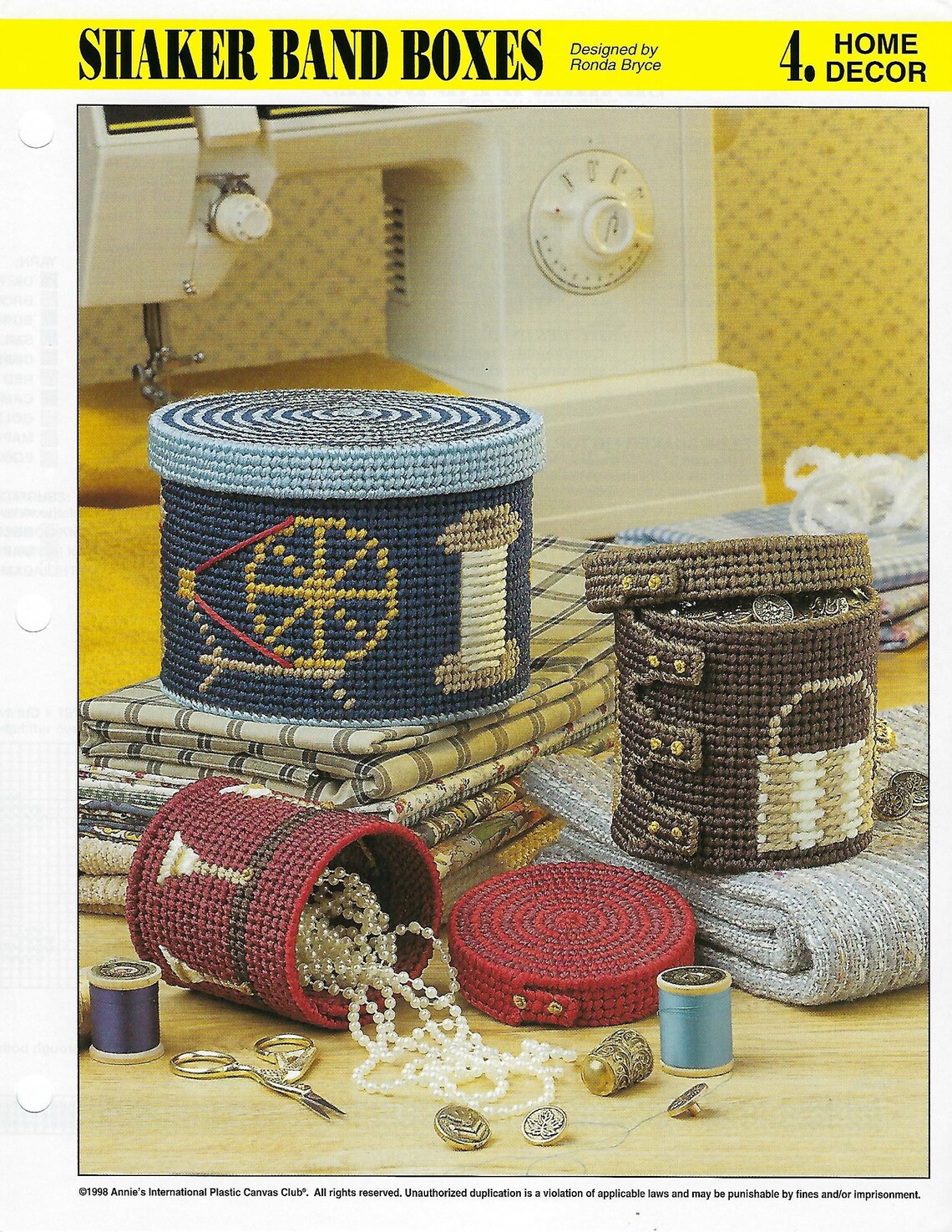 Shaker Band Boxes Plastic Canvas Pattern Sewing Storage Box | Etsy