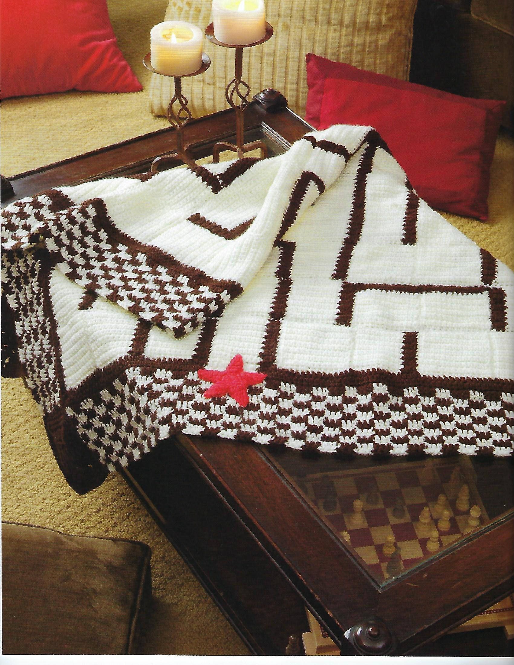 Check It Out Afghans Crochet Pattern Book Blanket Home | Etsy