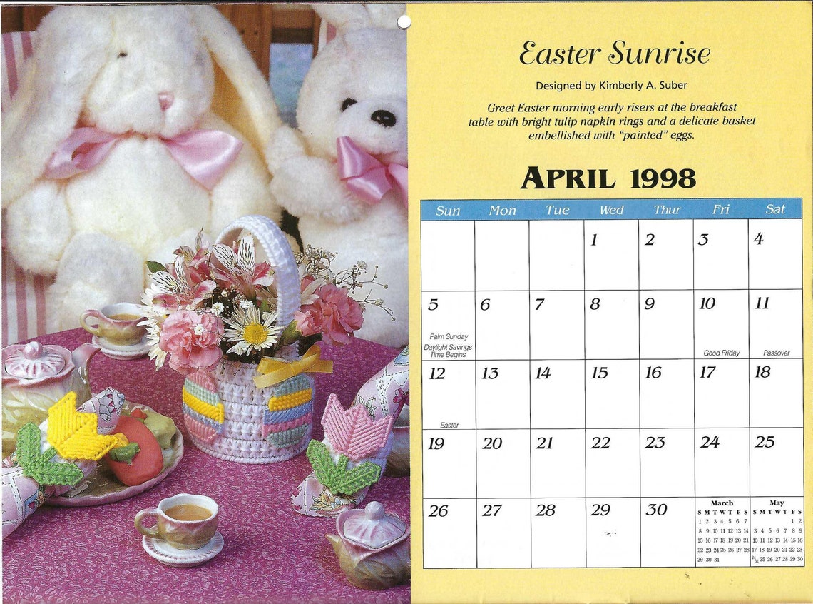 Plastic Canvas Calendar 1998 Pattern Book the Needlecraft Shop #983253 ...