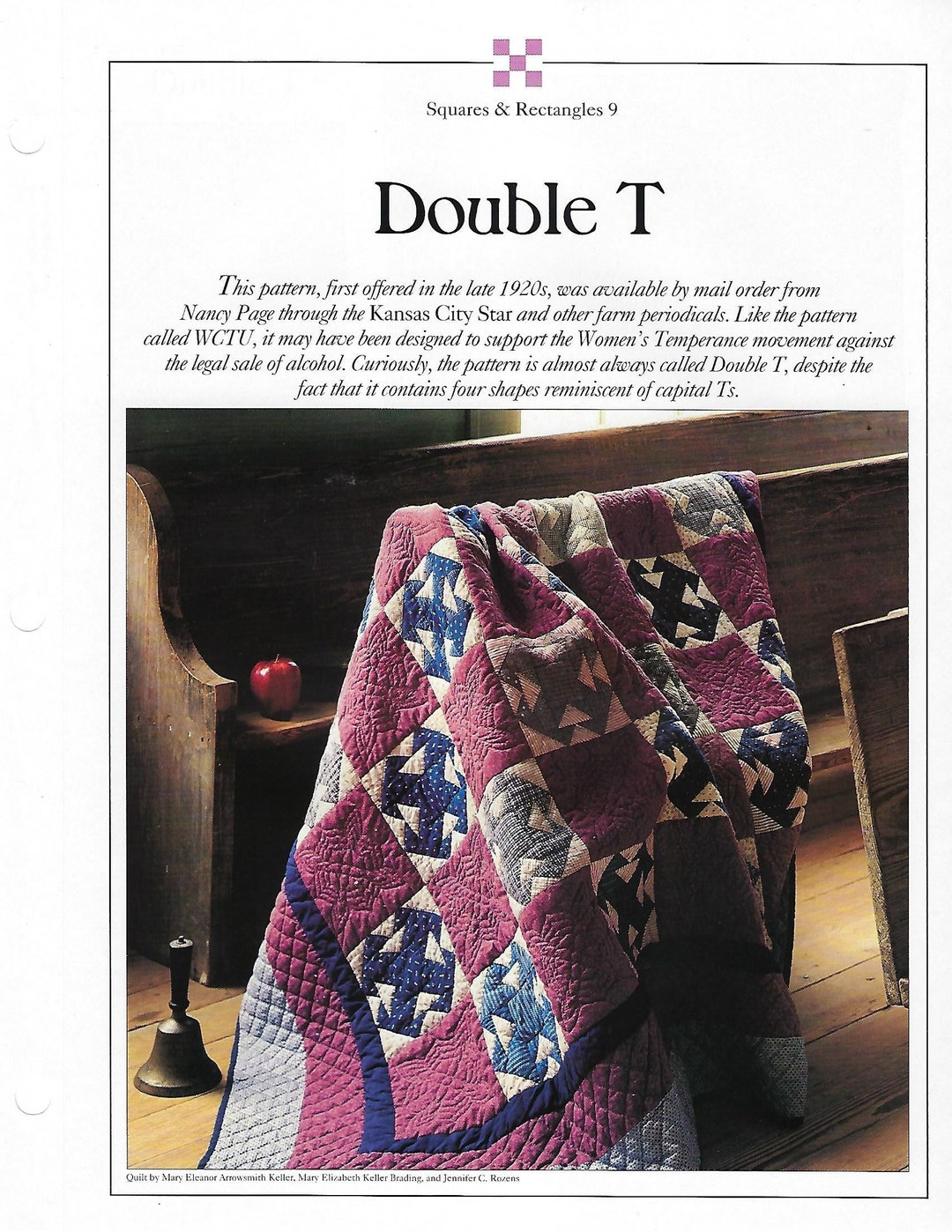 Double T Quilt Sewing Pattern/best Loved Quilts - Etsy