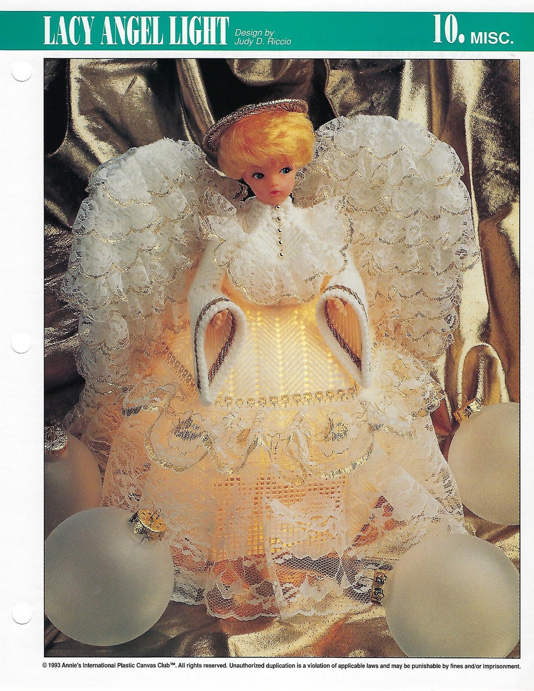 Lacy Angel Light Plastic Canvas Pattern Annie's International Pattern ...