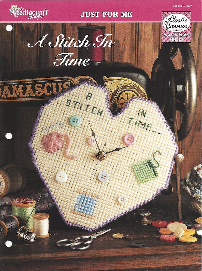 A Stitch in Time Plastic Canvas Clock Pattern the - Etsy