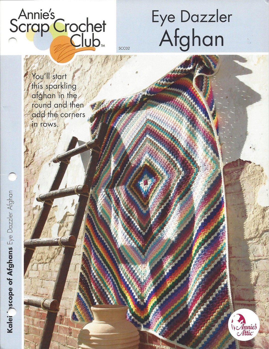 Eye Dazzler Afghan Crochet Pattern/annie's Scrap Crochet Club - Etsy