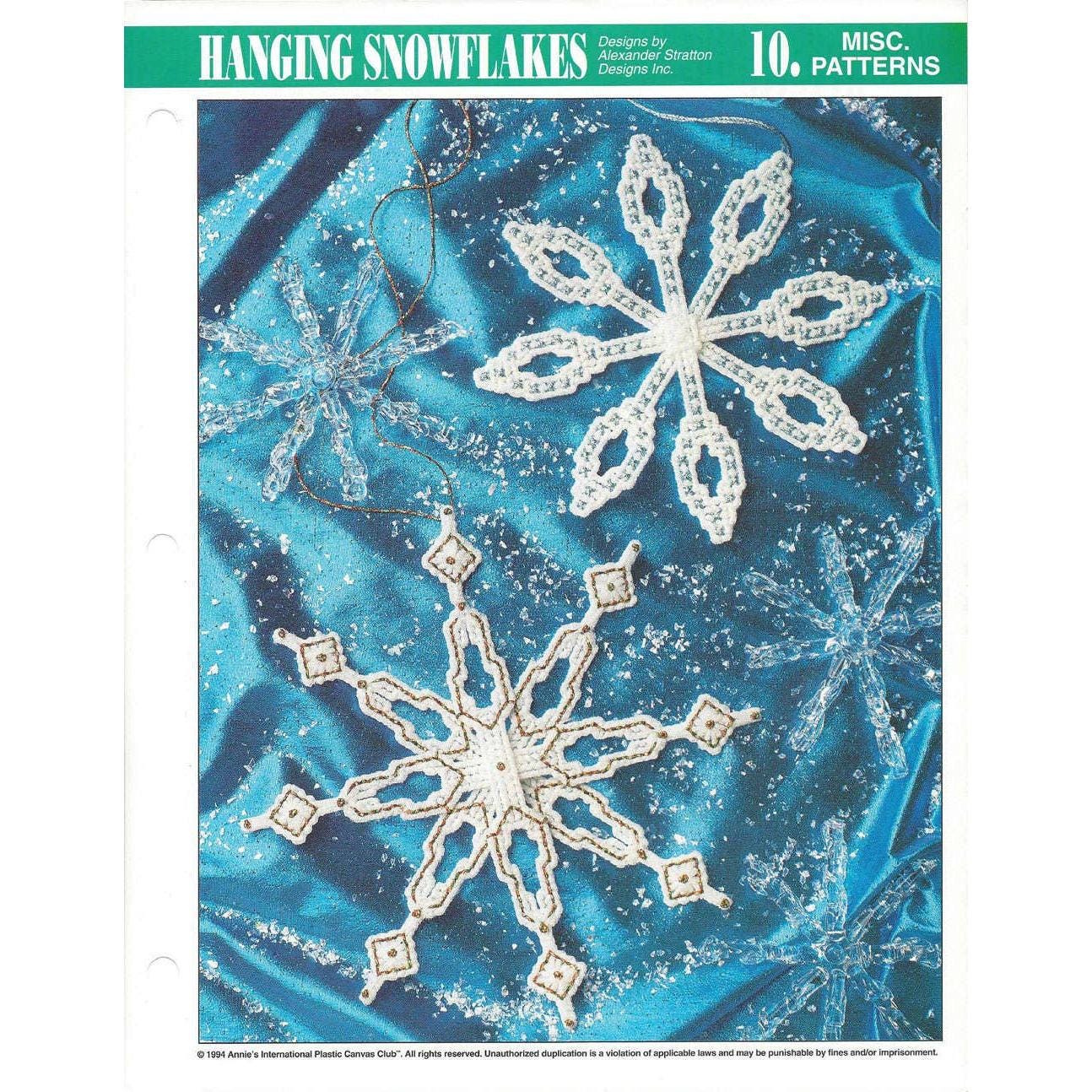 Hanging Snowflakes Plastic Canvas Pattern Annie's International Pattern ...
