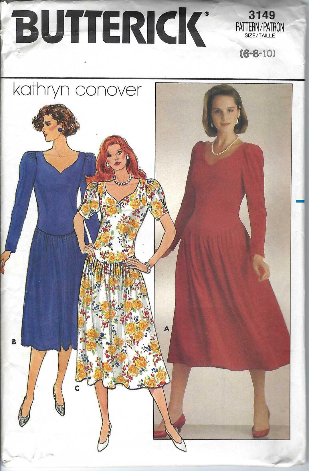 Sewing Pattern Butterick 3149/misses Stretch Knit Pullover Dress/sizes ...