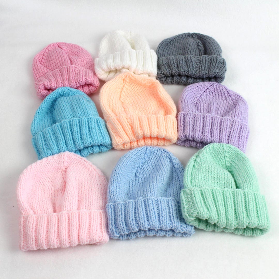 Handmade Newborn Baby Beanie - Soft Infant Knitted Hat - Etsy