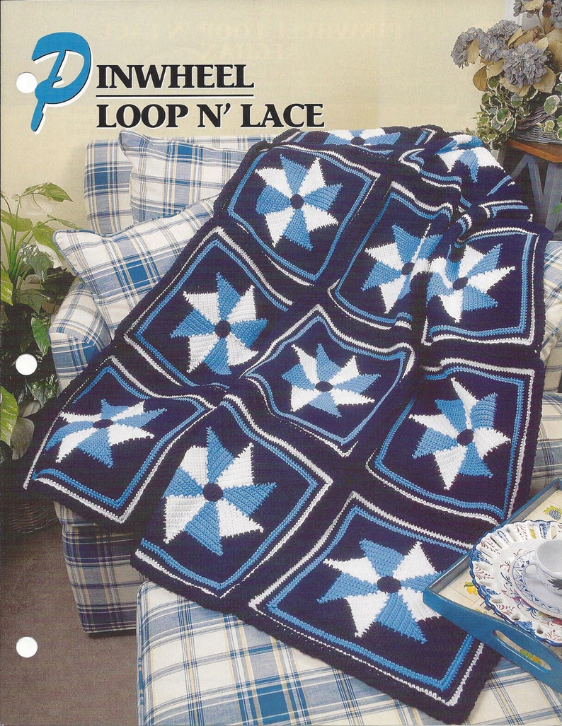 Pinwheel Loop N' Lace Crochet Afghan Pattern/annie's Crochet Quilt ...